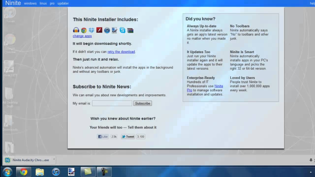 NiNite.com - Download and Install Multiple Programs in One Windows Application