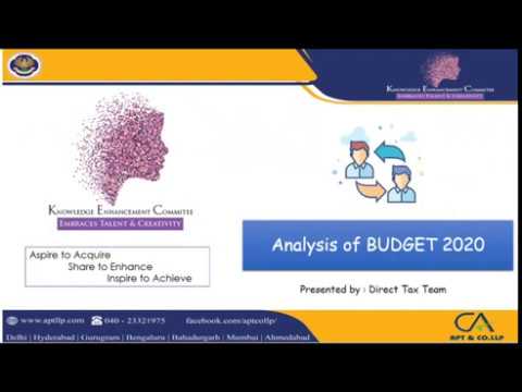 Analysis of Union Budget 2020 - Finance Bill