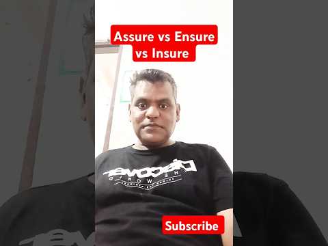 Assure vs Ensure vs Insure #english #shorts