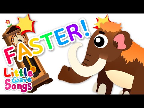 🐘💦 Hickory Dickory Dock Faster! | Nursery Rhymes For Toddlers | Little Wave Songs - Baby Coco