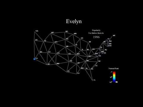 Popularity of the name Evelyn