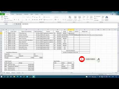 Penjualan Tiket Pesawat || Rumus Excel Vlookup & Hlookup