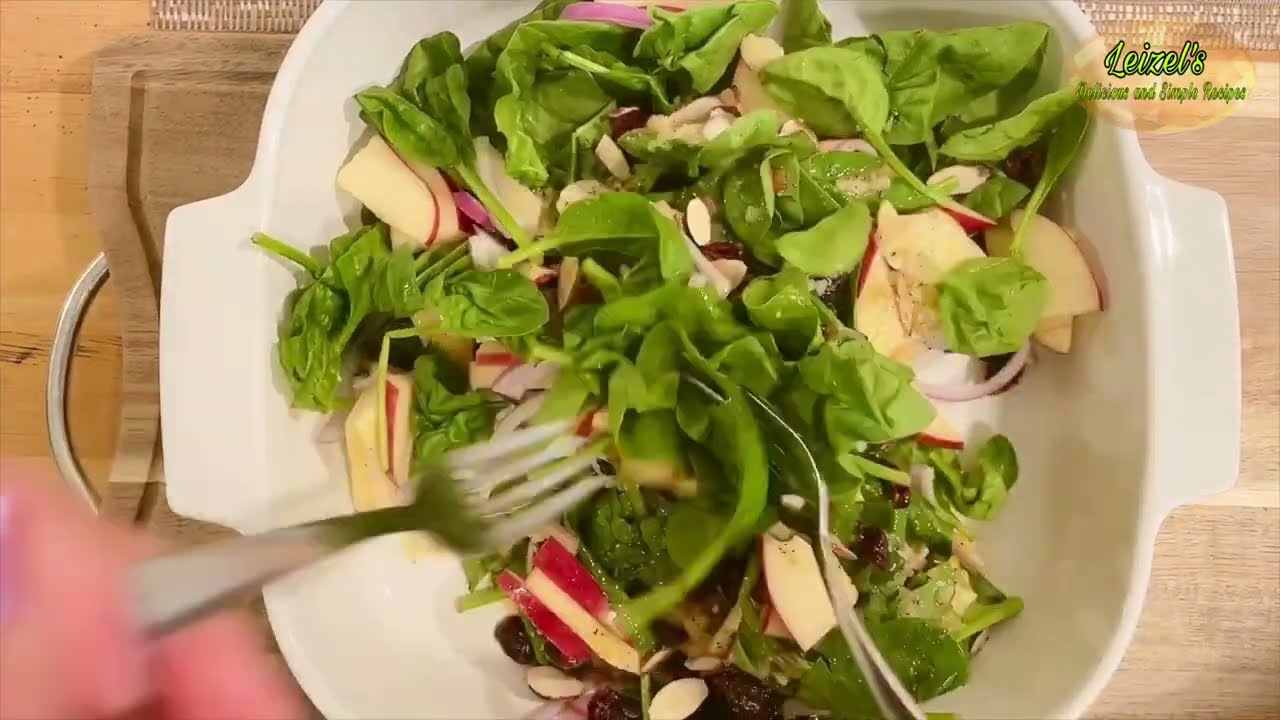 Quick and Easy Salad Recipe/  Apple- Spinach Salad