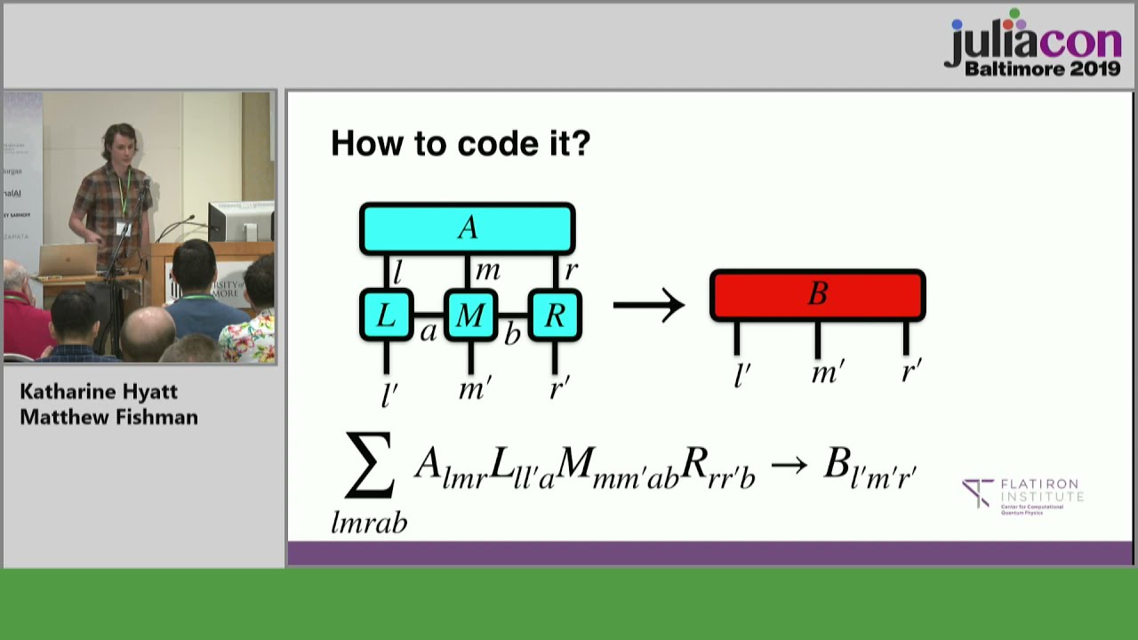 Intelligent Tensors in Julia | Katharine Hyatt, Matthew Fishman | JuliaCon 2019