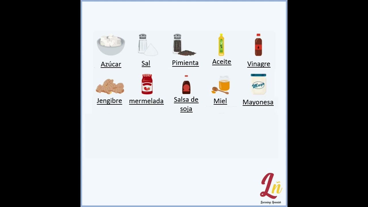 Vocabulario comidas - condimentos - Spanish Vocabulary