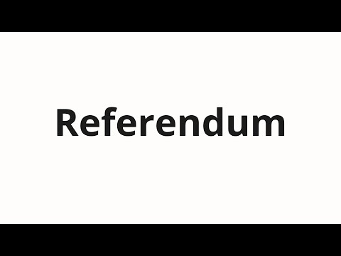 How to pronounce Referendum