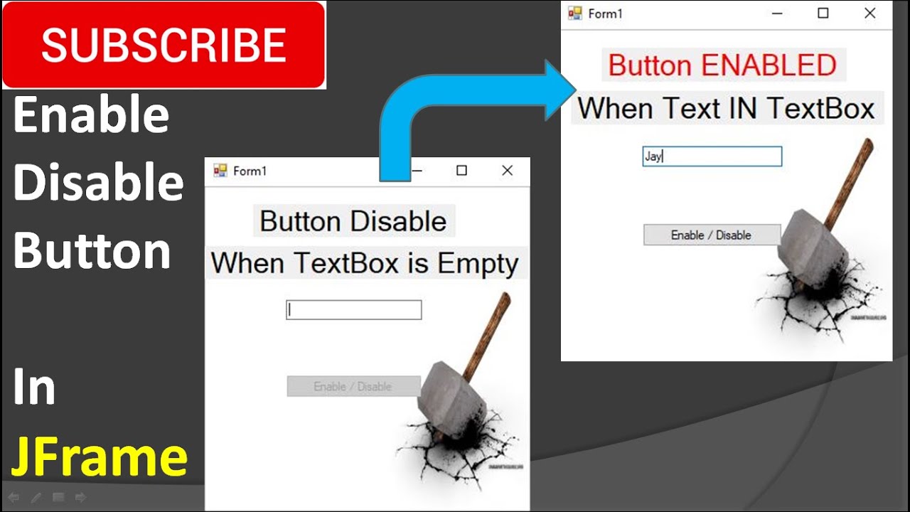 Enable and Disable JButton using JTextField in JFrame