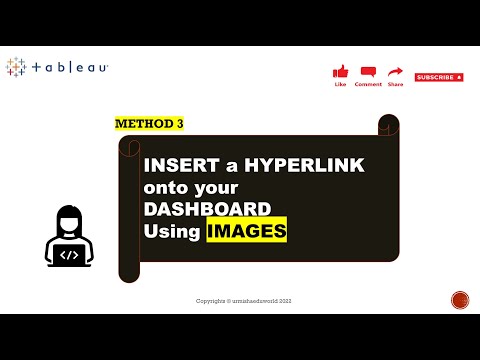 Method 3: Insert a Hyperlink onto your tableau dashboard using Image