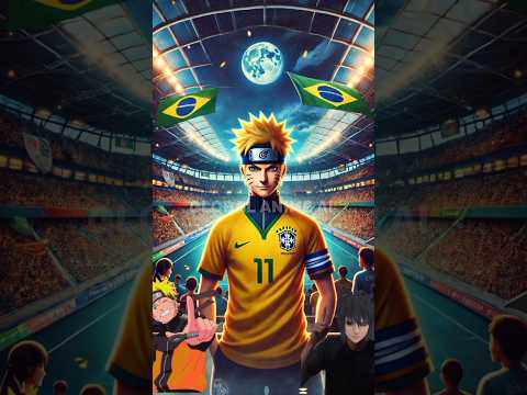Naruto wearing Brazil soccer jersey #shorts #naruto #anime #shortvideo #football #brasil