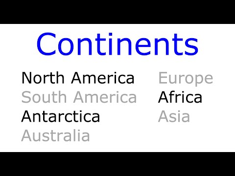 Proper nouns: the continents of the world | English language | Improve your vocabulary | 1
