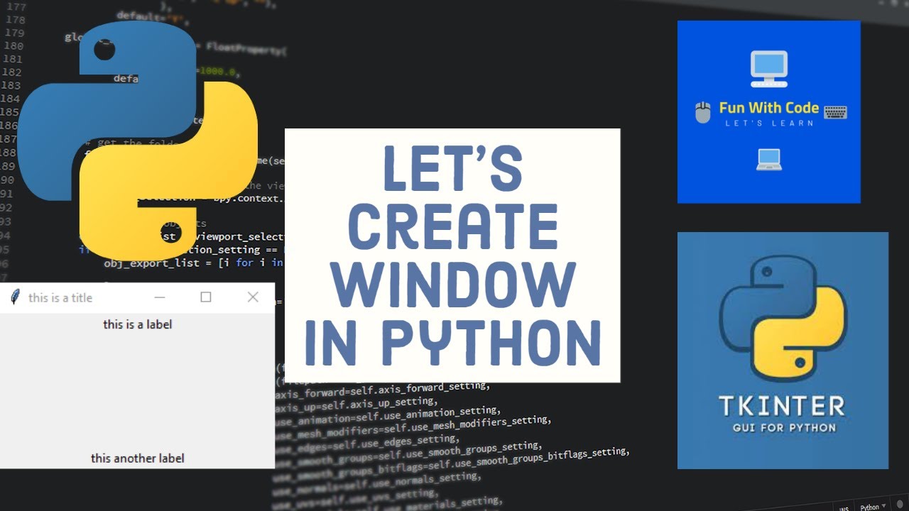 Creating window in Python || Tkinter window