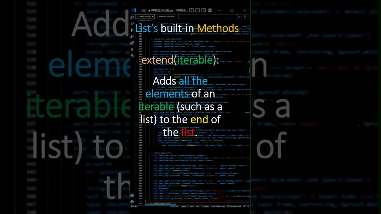extend() | list method | #Python | #PyThink | @pythink1 | #python for beginners