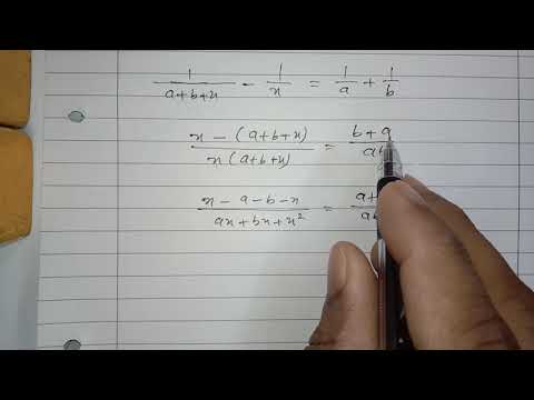 Solve for x : 1/(a+b+x) = 1/a + 1/b + 1/x .
