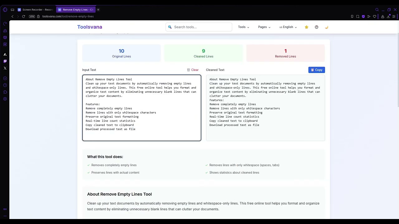 Remove Empty Lines by Toolsvana