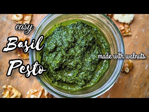 Basil Pesto Made With Walnuts #shorts #pesto