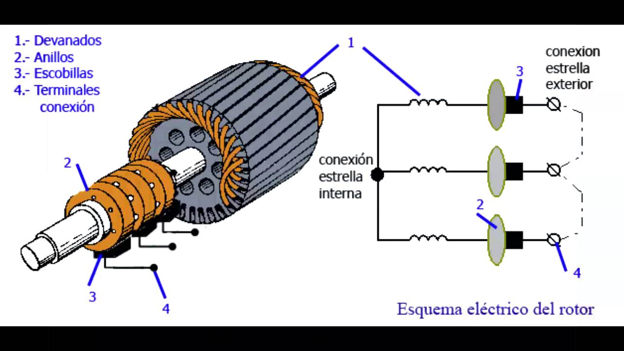 Motor trifásico de rotor devanado.