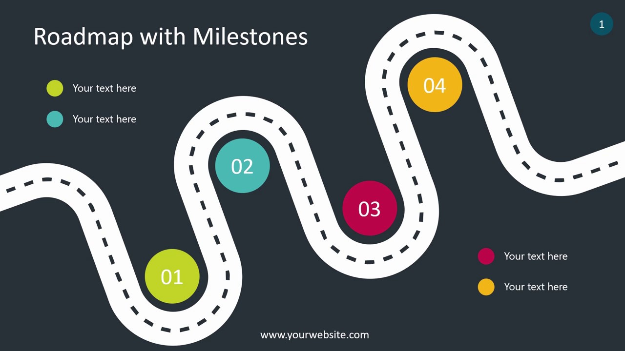 Roadmap With Milestones Infographics - Animated PowerPoint Template