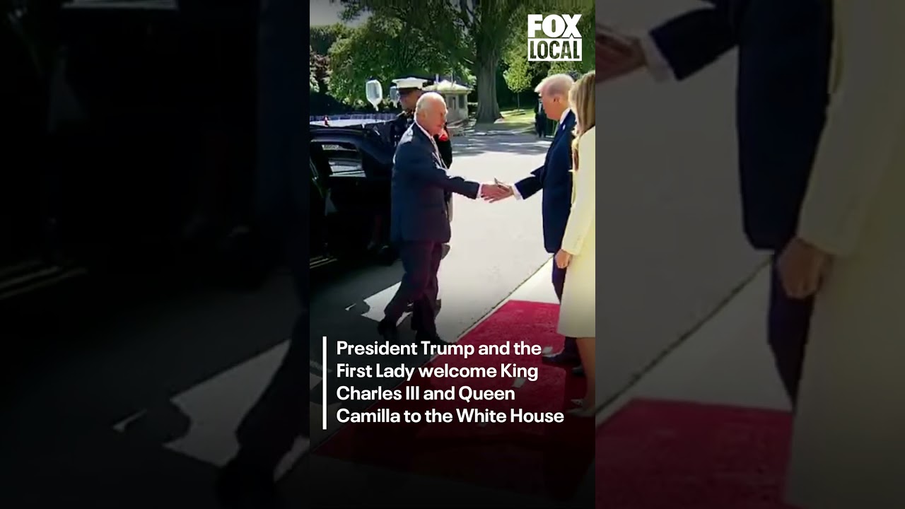 King Charles III and Queen Camilla arrive at The White House