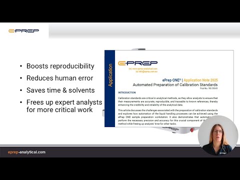 APP NOTE: Automation of Calibration Standards using ePrep ONE