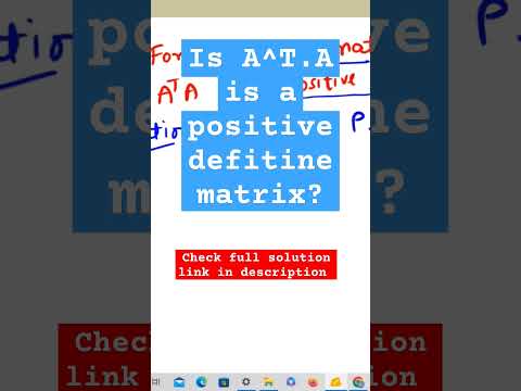 A^T.A is positive definite#csirnetmaths2024 #linearalgebra #machinelearning #datascience