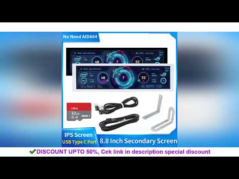 REVIEW 8.8 Inch IPS Type C Secondary Screen USB-C Interface Computer Monitoring CPU GPU RAM Dislpay