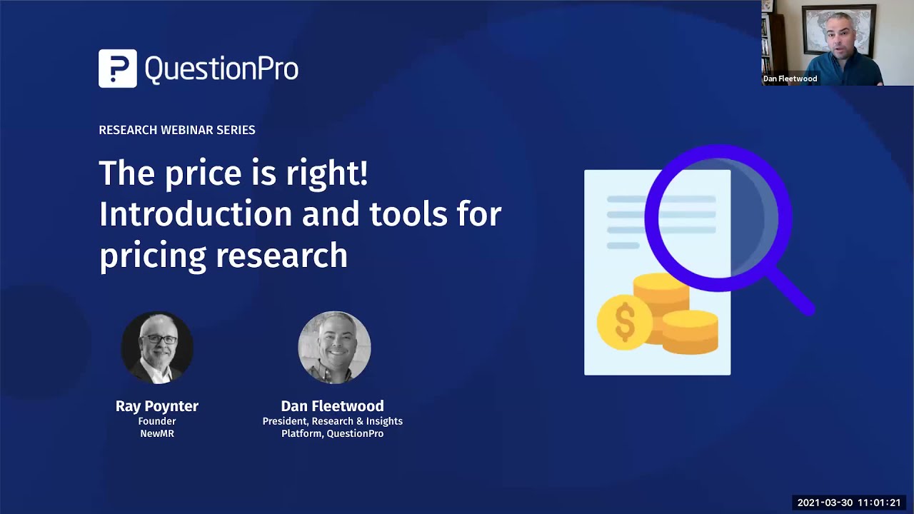 The price is right! Introduction and tools for pricing research | QuestionPro Webinar