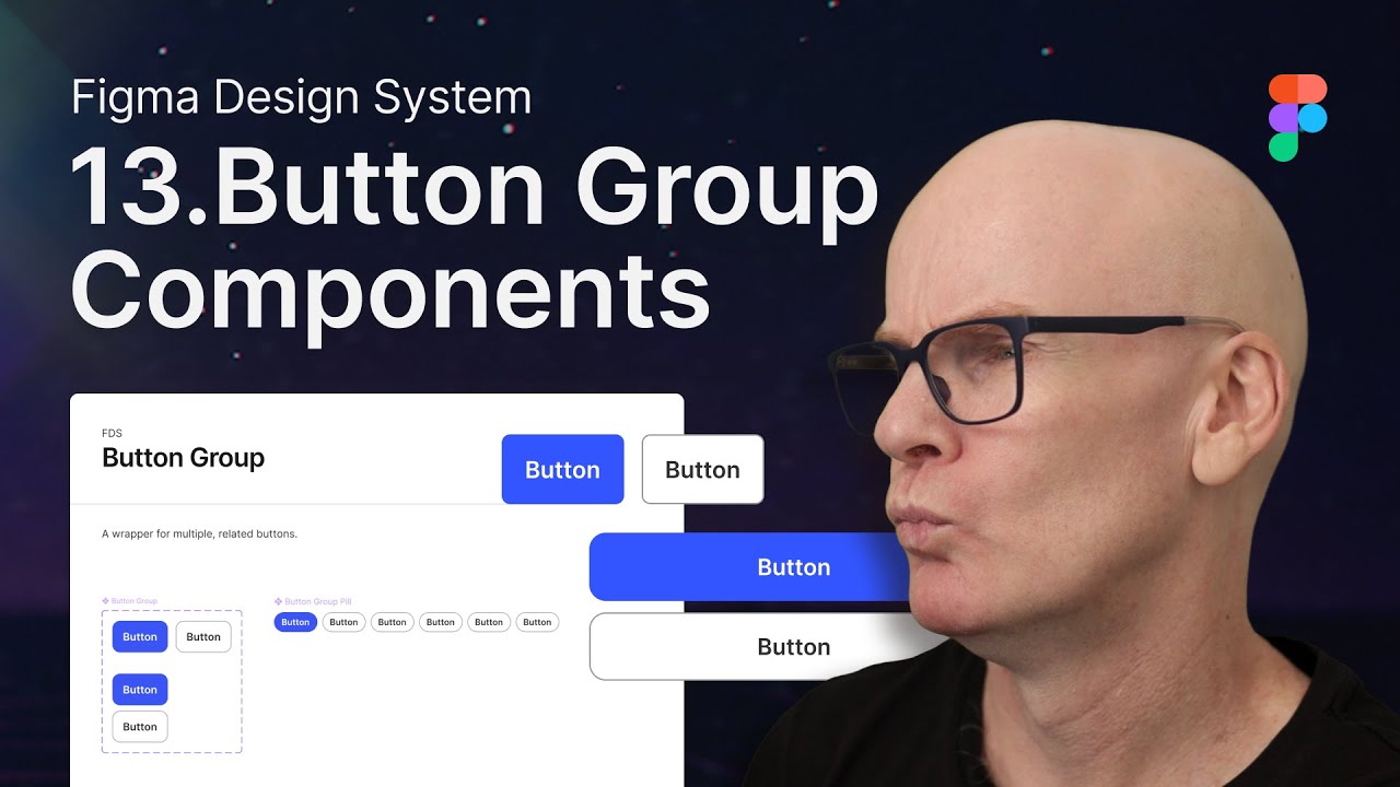 Figma Design System: 13 Button Group Components