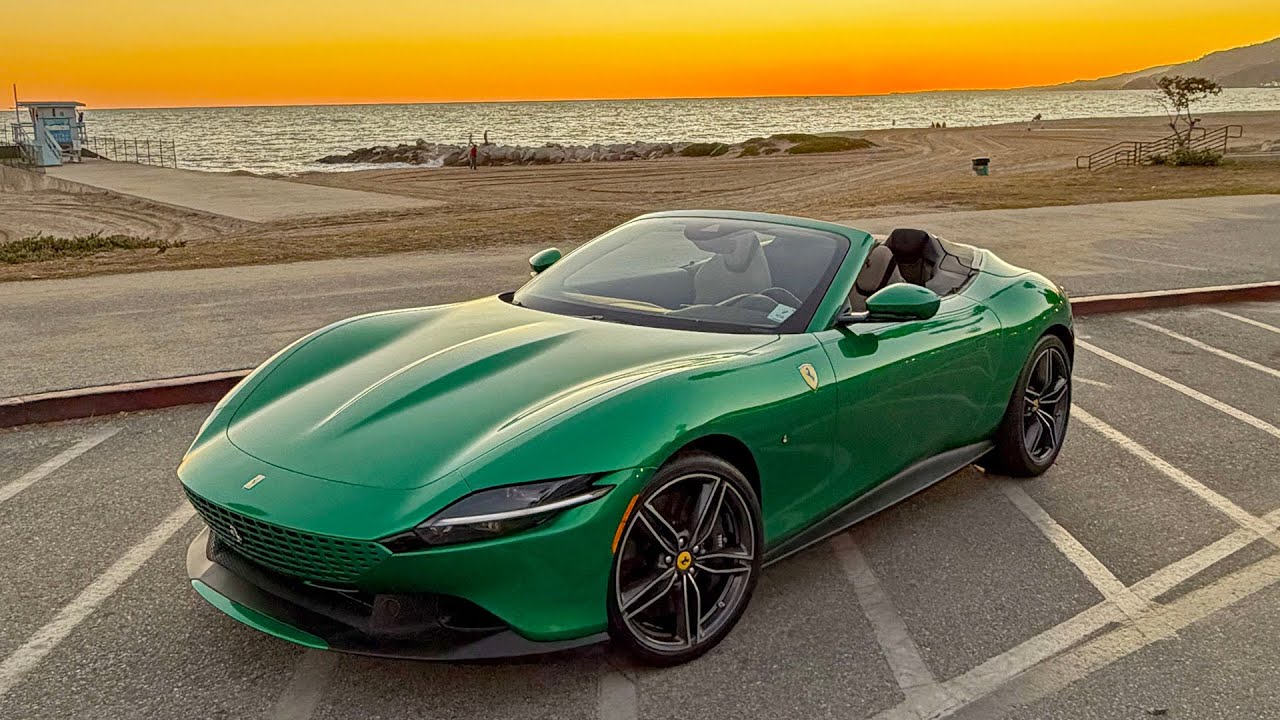 The Ferrari Roma Spider is the perfect drop top for Los Angeles * Green Jewel Roma Spider Review