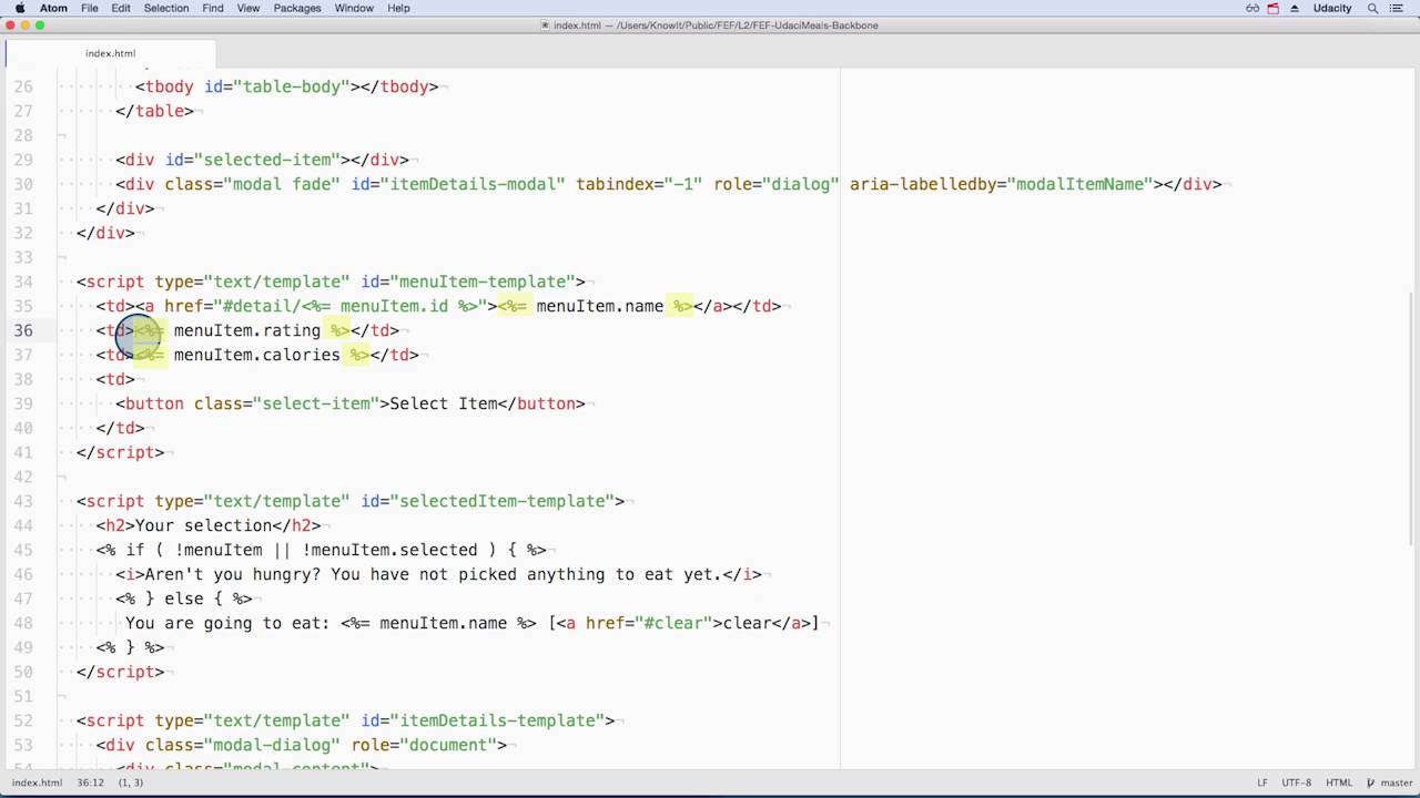 Underscore Templates