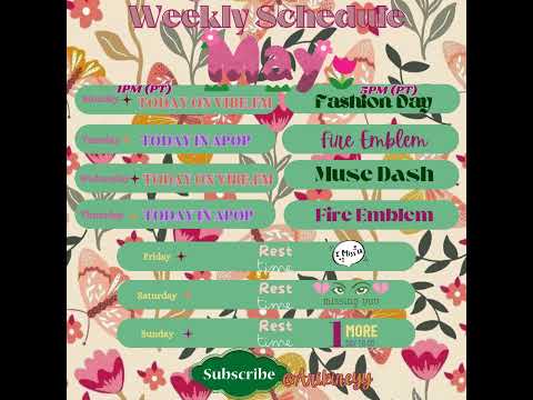 STREAM SCHEDULE 5.12-5.18TH #englishvtuber #music #livestreaming #vtuber #girlgamer #girlvtuber #hi