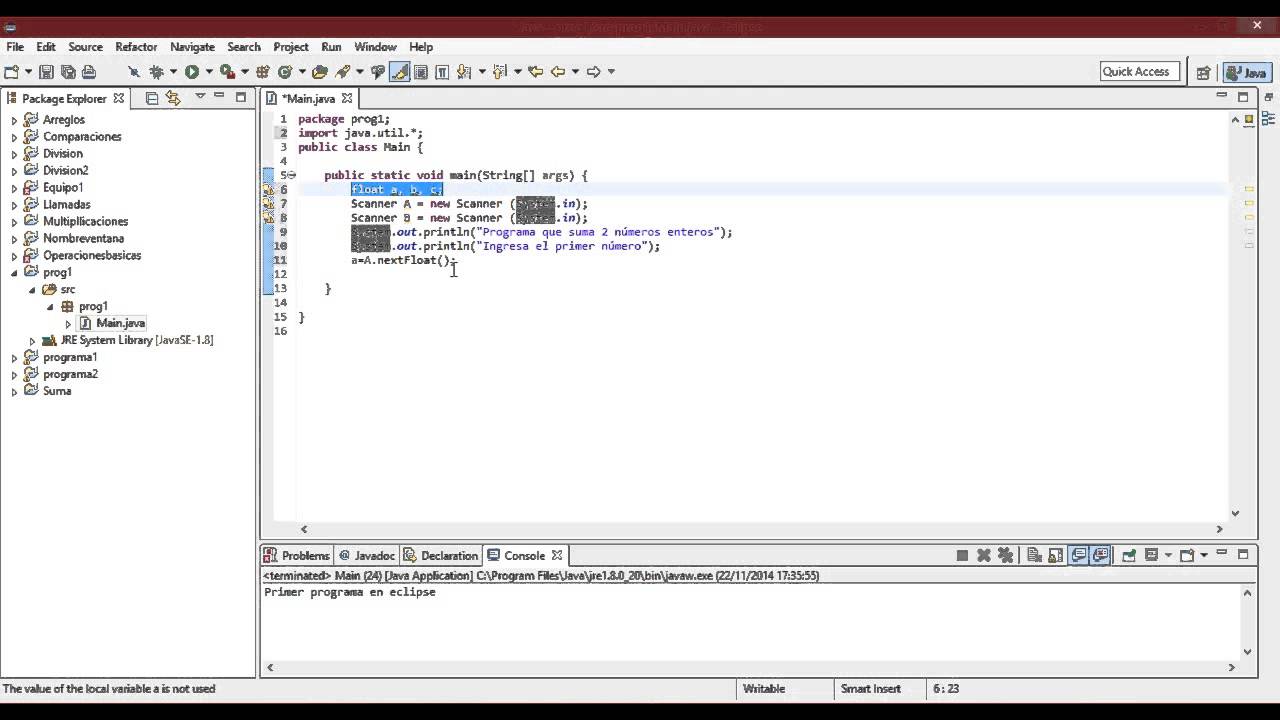 Como usar Java Eclipse (Entrada y Salida de Datos)(Tutorial 1)