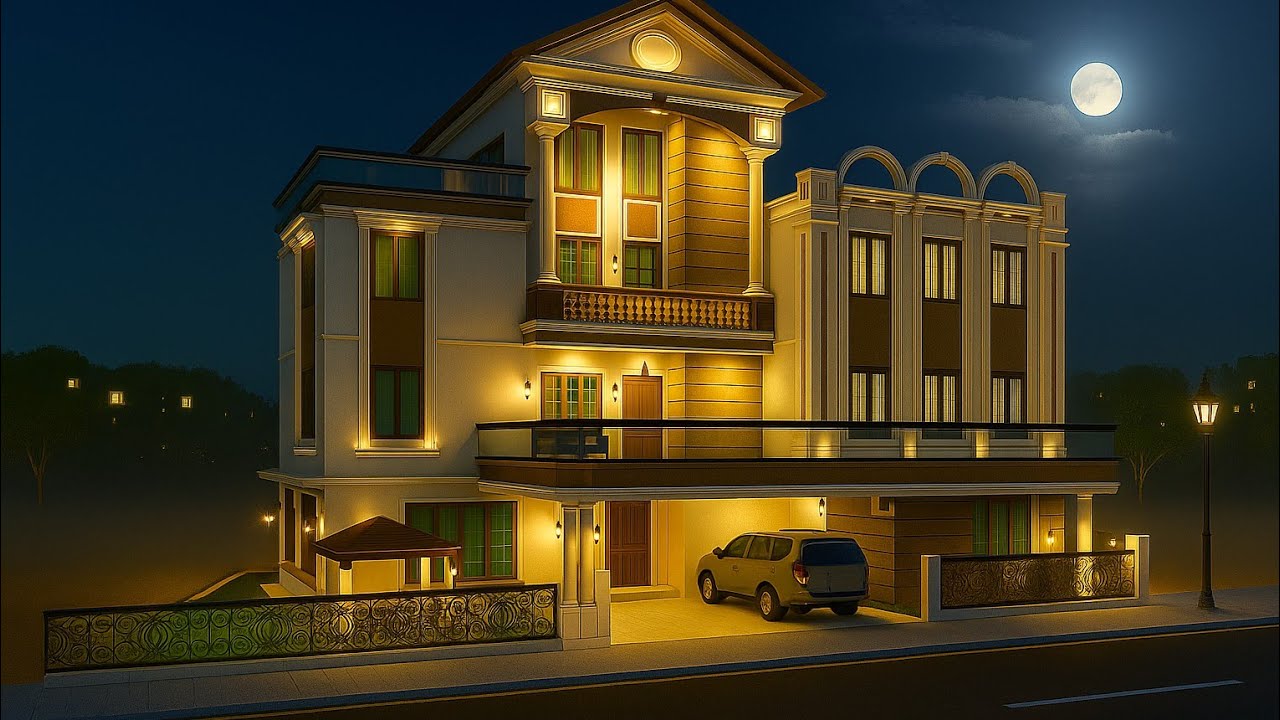 Dream Home Design with Parking & Balcony | 3D Realistic House View