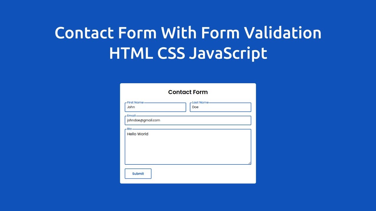 RESPONSIVE INPUT CONTACT FORM WITH FORM VALIDATION | HTML CSS JAVASCRIPT
