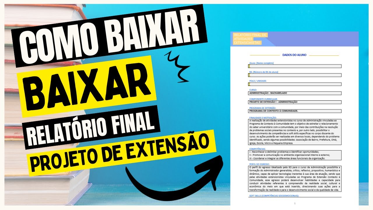Projeto de Extensão - Como baixar o Relatório Final