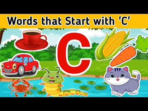 Words that start with 'C' | Cat , Cake ,Car ,and Crab Learn the letter C | The Kituu World