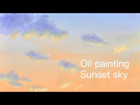 油絵でドラマチックな夕焼けを描こう!描き方メイキング How to Paint Sunset Sky - Easy Oil Painting Tutorial