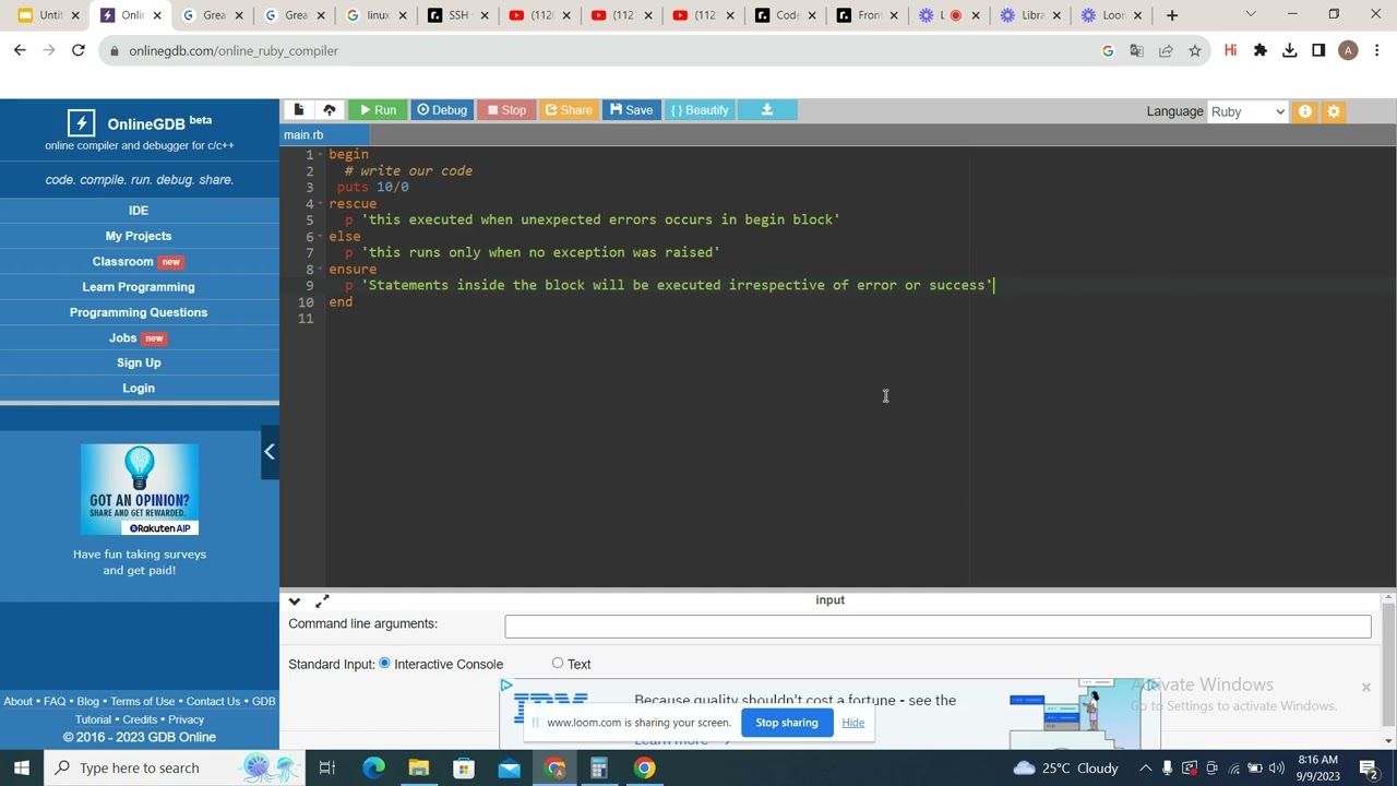 Exception Handling in Ruby