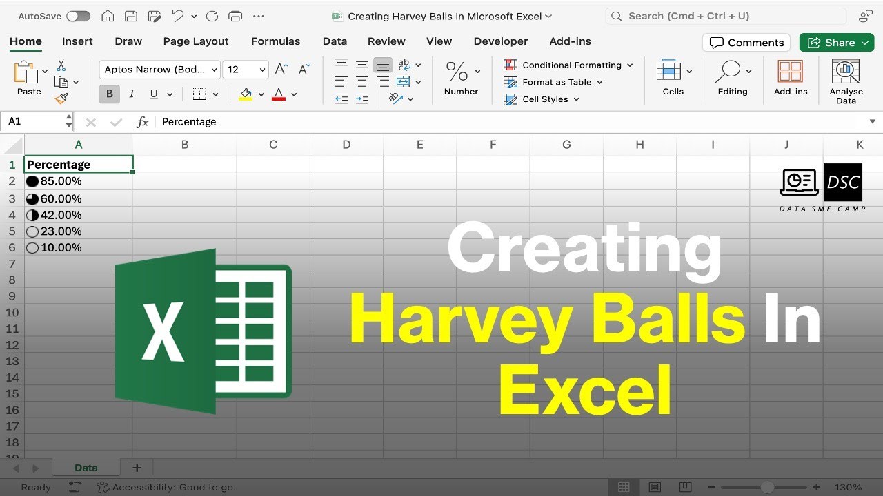 How to Create Harvey Balls In Microsoft Excel #excel #exceltips