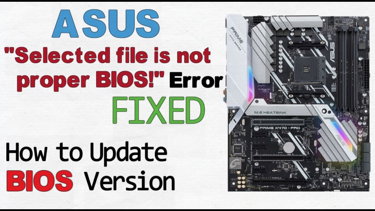 Asus Motherboard BIOS Update | Error message Fixed