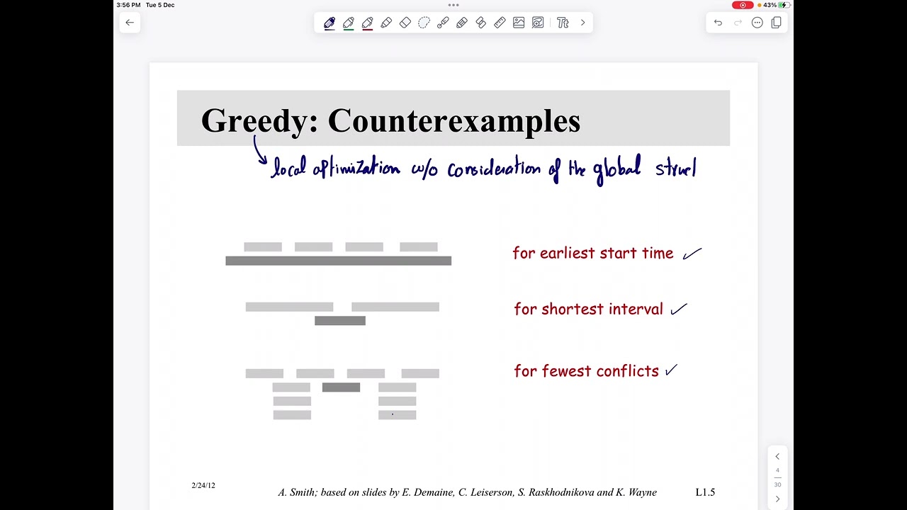Lecture 16: Greedy Algorithms - Unweighted Interval Scheduling
