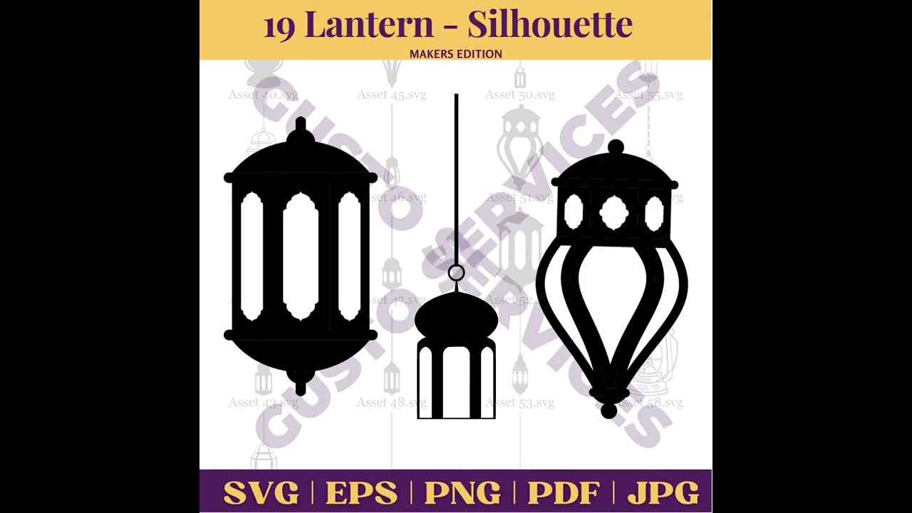 Lantern SVG Cut Files - Ramadan Eid Lantern Clipart, Islamic Lantern Vector, Instant Download