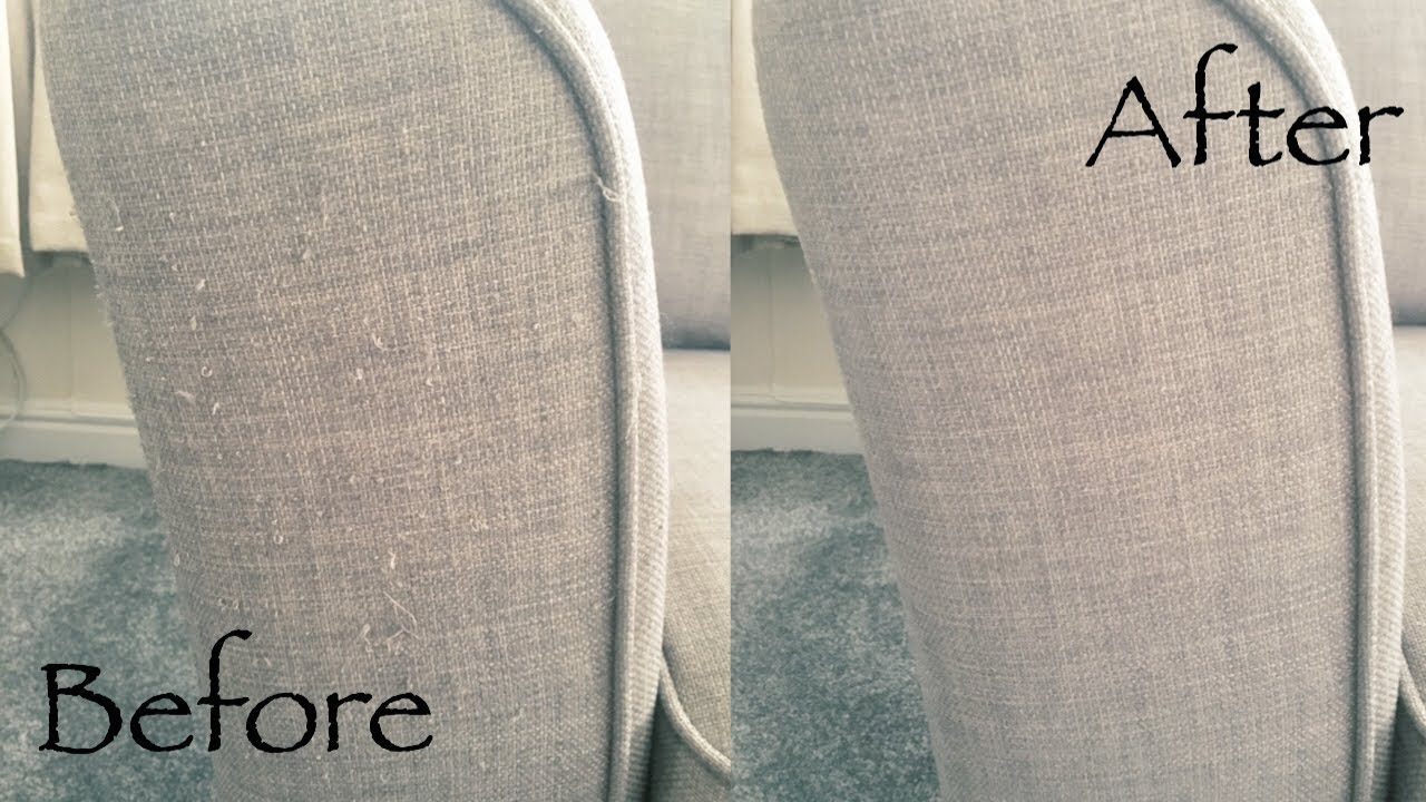 Fixing Cat Scratches On Fabric Furniture Using A Razor | Snags On Sofa/Couch