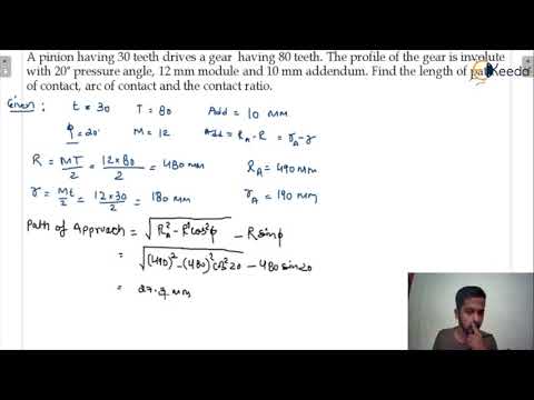 Practice Questions2: Length of Path and Arc of Contact -Gear- GATE Theory of Machines and ...
