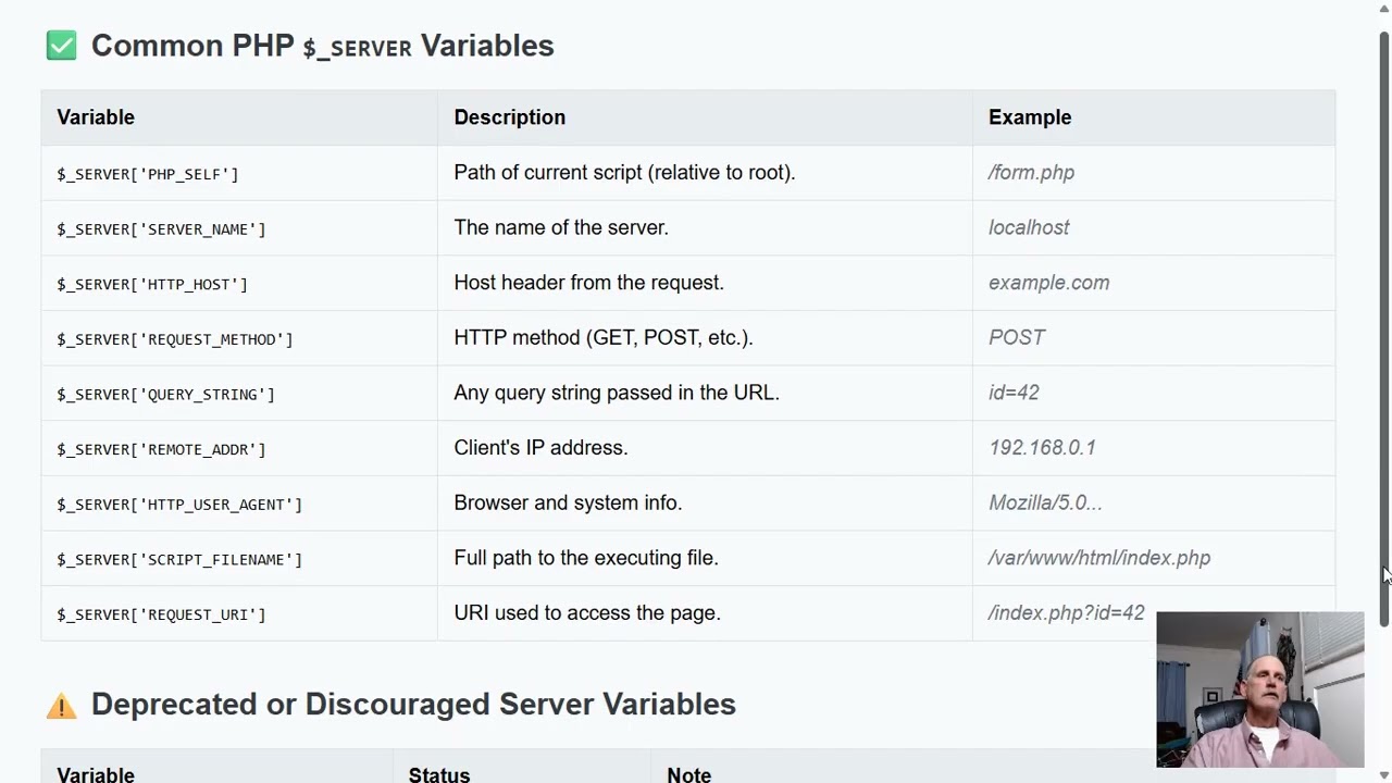 Common PHP $ SERVER Variables