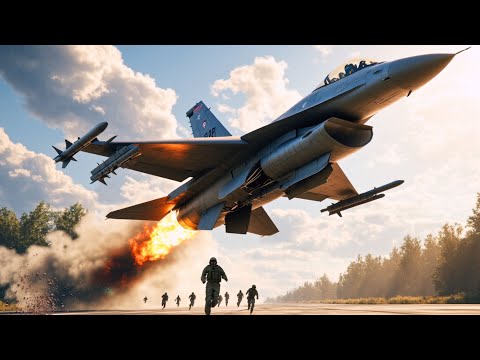 Israel Emergency - Female Pilot of US F-16 Fighter Jet Takes Off Crazy to Iran at Full Speed! F-16