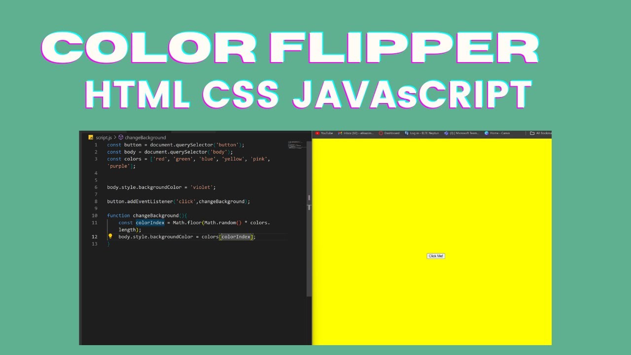 I made a Color Flipper (HTML+CSS+JAVASCRIPT)
