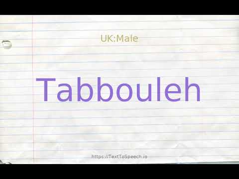 How to pronounce tabbouleh