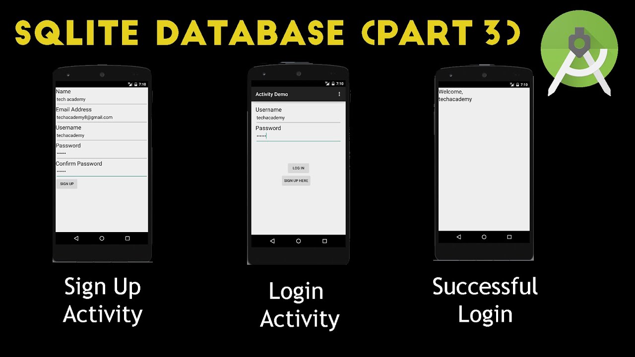 Login and Signup - SQLite Database Part - 3 (TESTING)