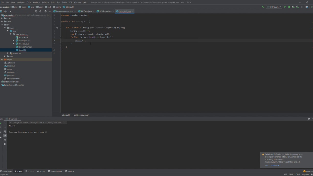 Java Program to reverse a string without using String inbuilt function