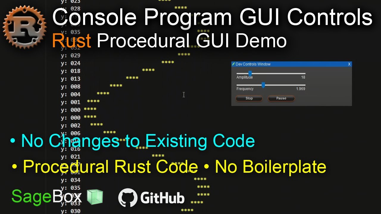 Rust Sine Wave - Drop-In GUI Controls for Console Programs | GitHub Demo